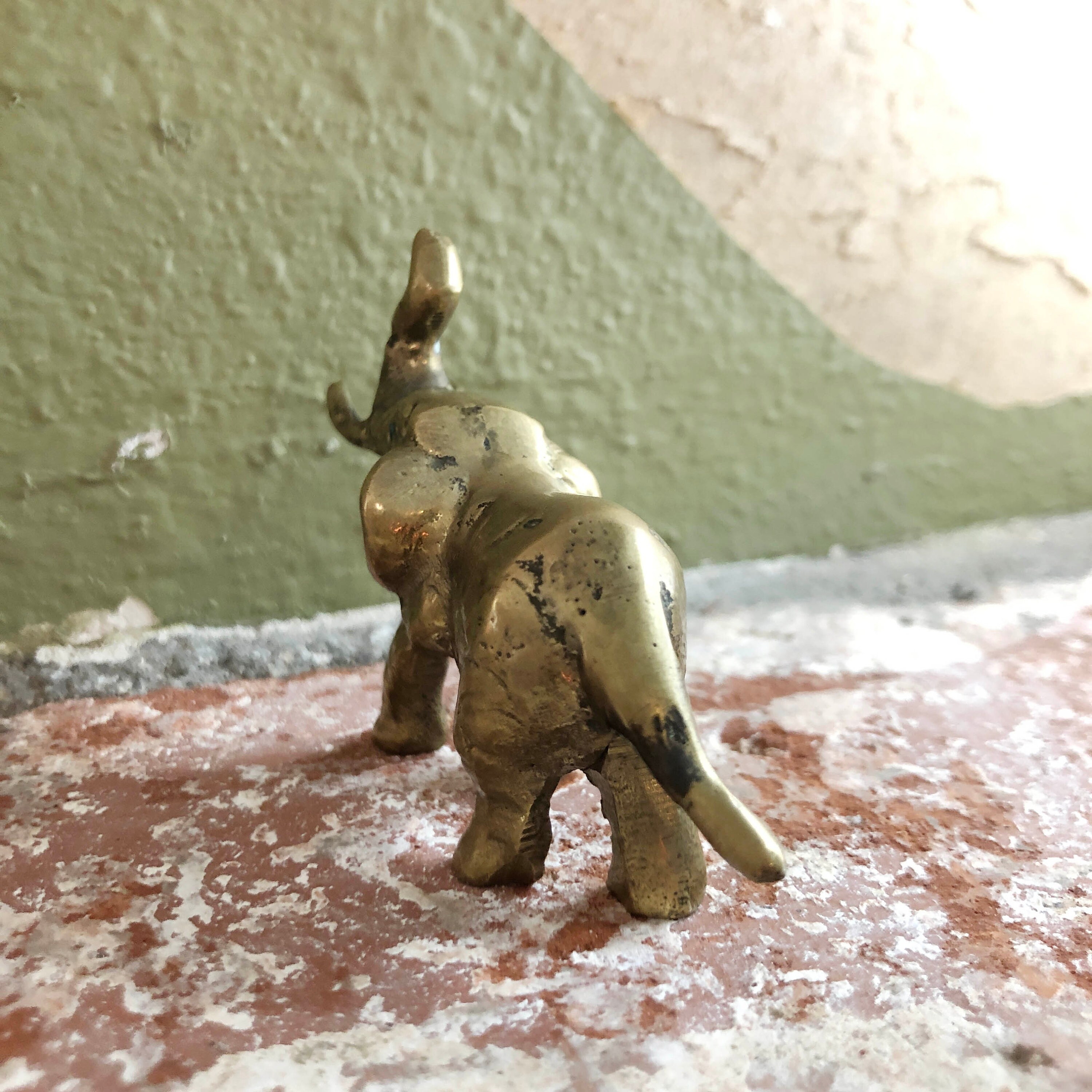 Miniature Good Luck Brass Elephant, Trunk Up - Etsy