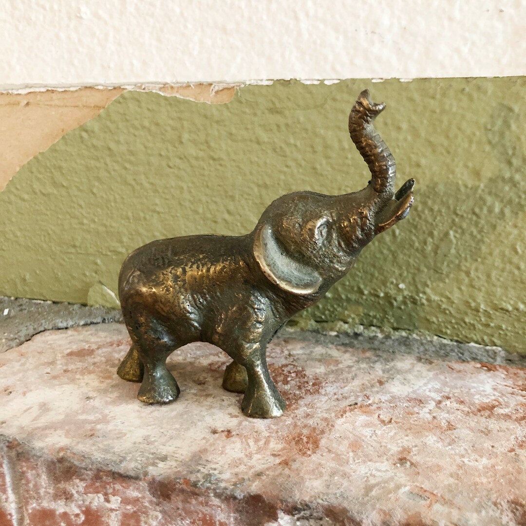 Good Luck Brass Elephant, Trunk Up, Tusks - Etsy