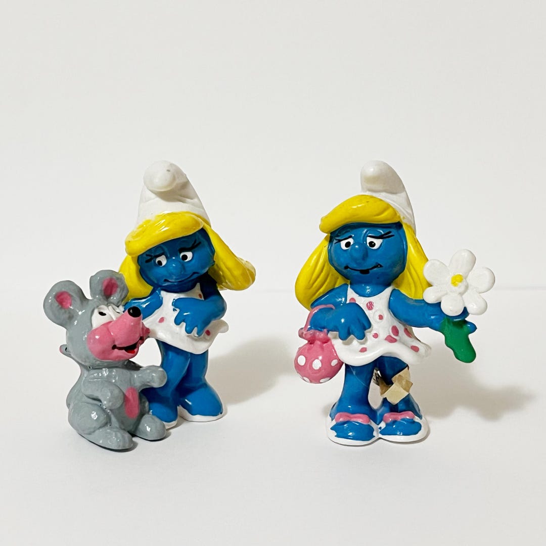 PVC Smurfette, Choose Mouse or Flower, Made in Germany, NOS, 1990s ...