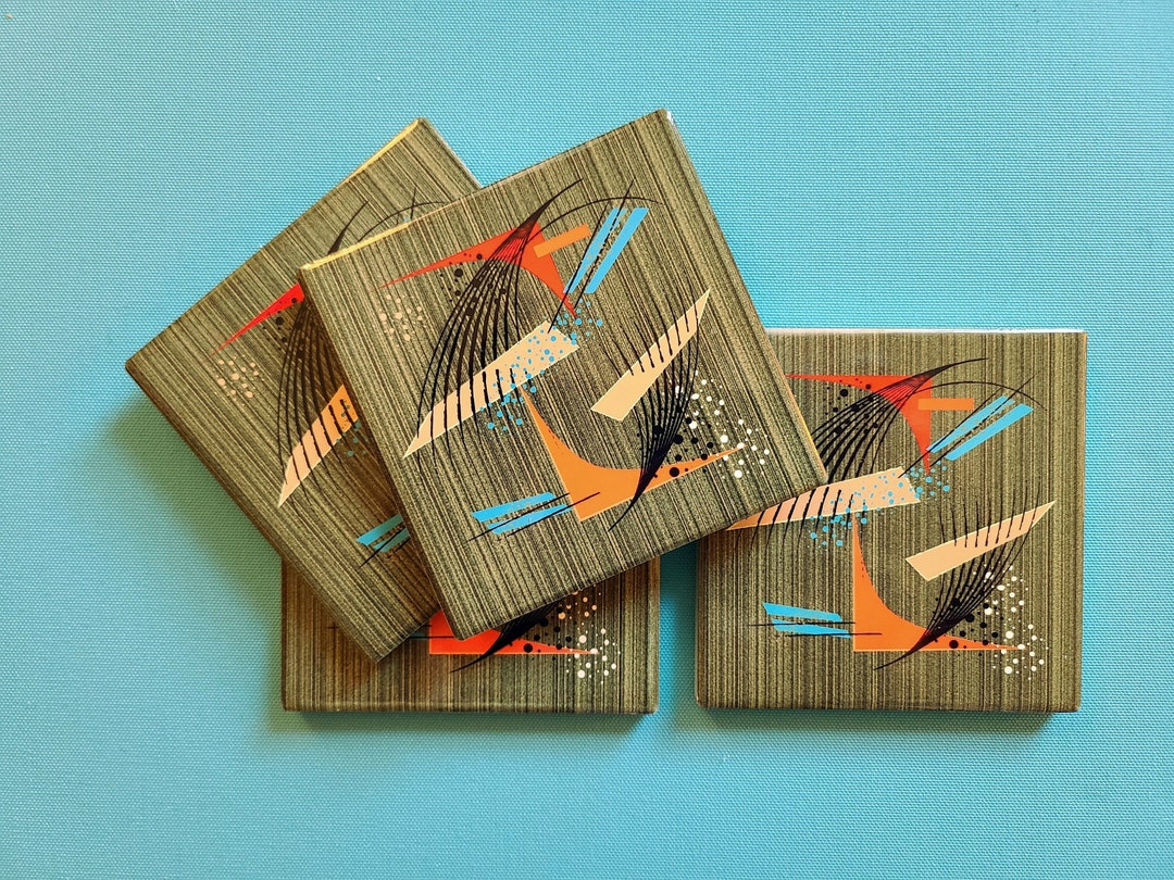 Atomic Coaster, Bar Coaster, Retro Bar Coaster, MCM Coaster - Etsy