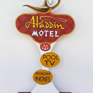 Aladdin Motel Rustic Retro Vintage Motel Sign, Hand Painted Mini Sign ...