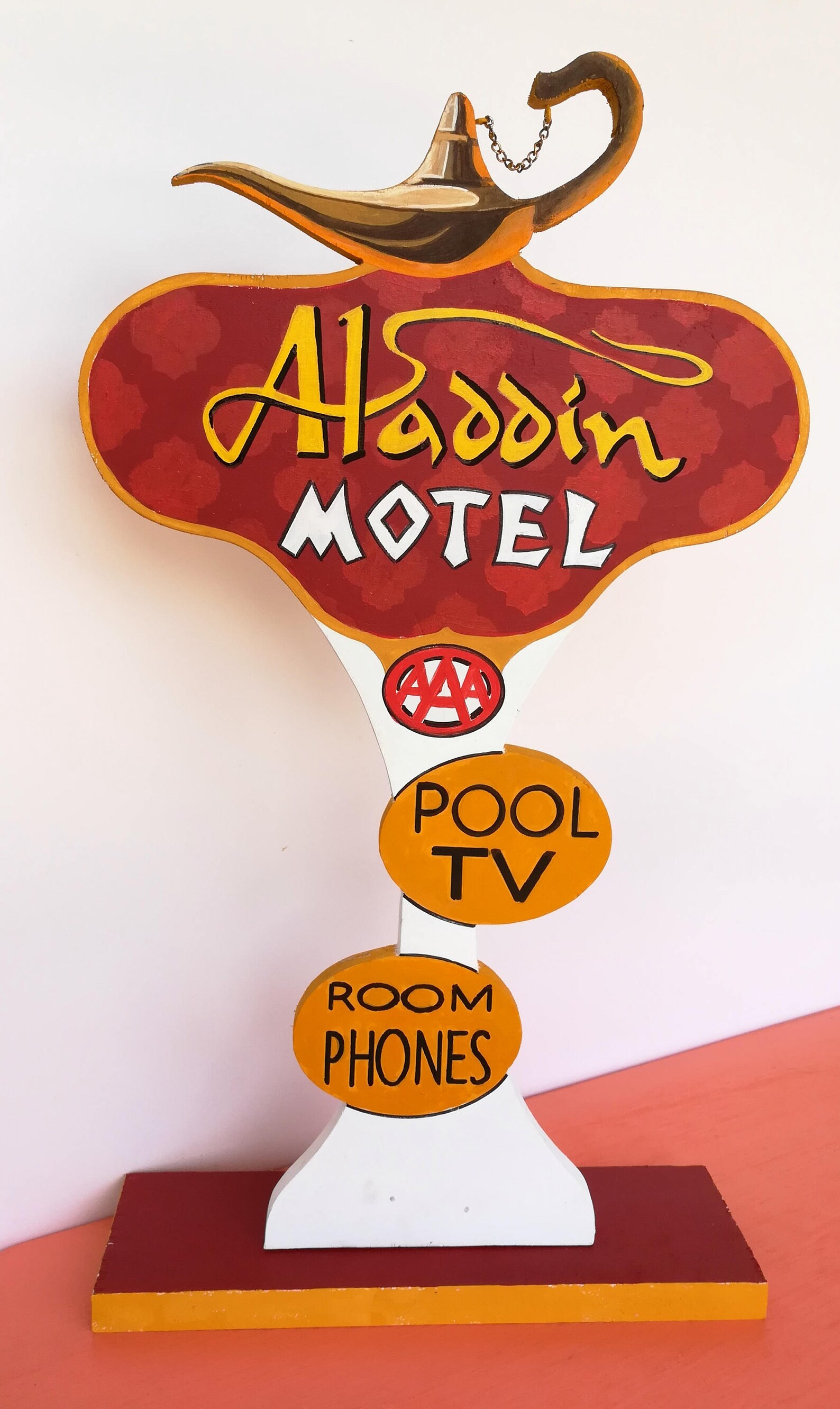 Aladdin Motel Rustic Retro Vintage Motel Sign Hand Painted - Etsy