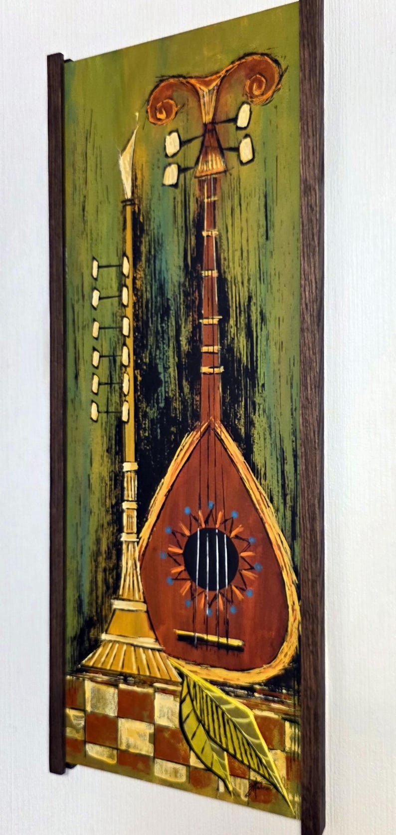 Mid-century Modern Musical Instrument Painting, Retro Bar Art - Etsy