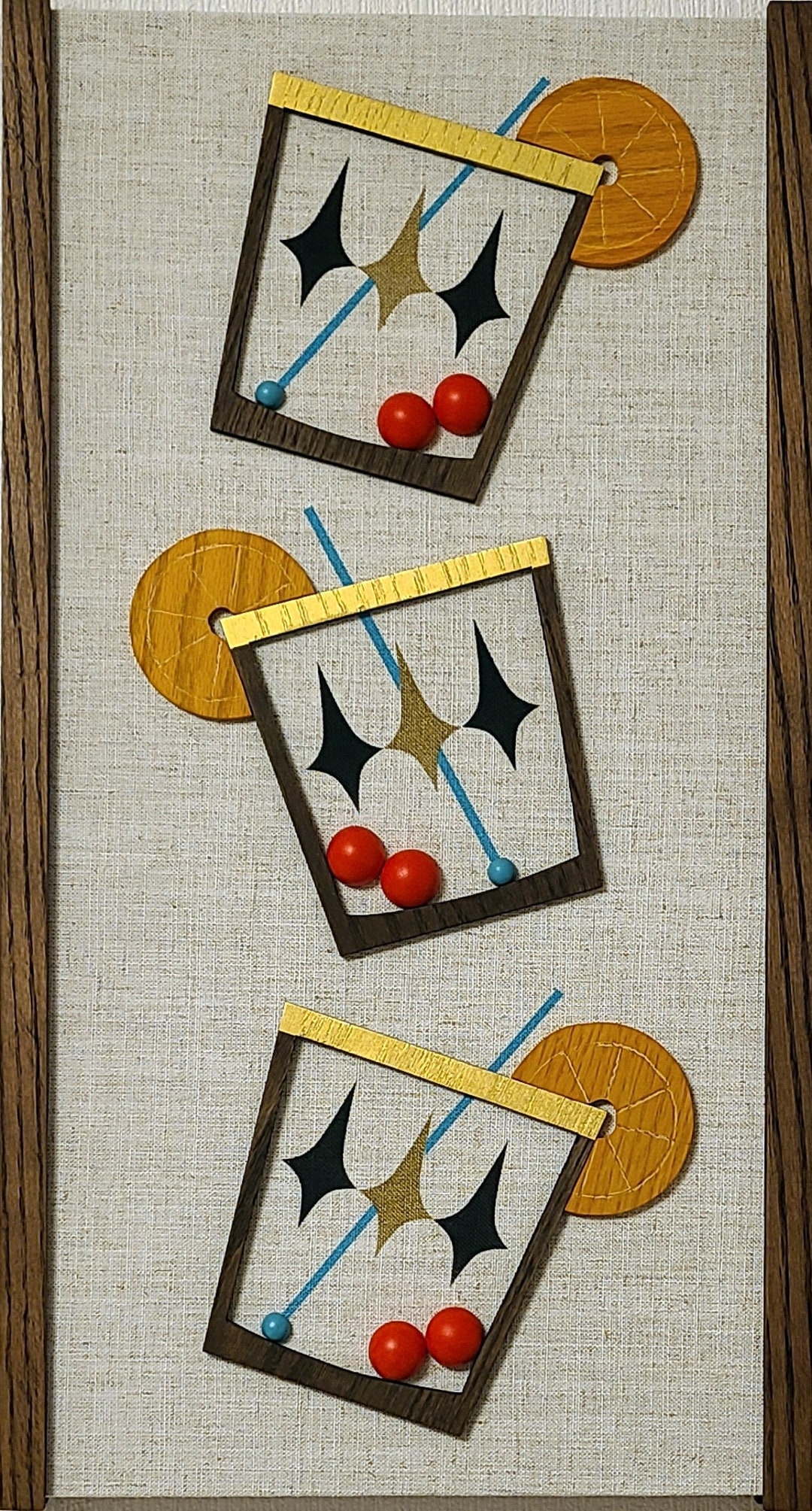 Cocktails à l'ancienne, panneaux d'art mural MCM, art mural moderne du ...