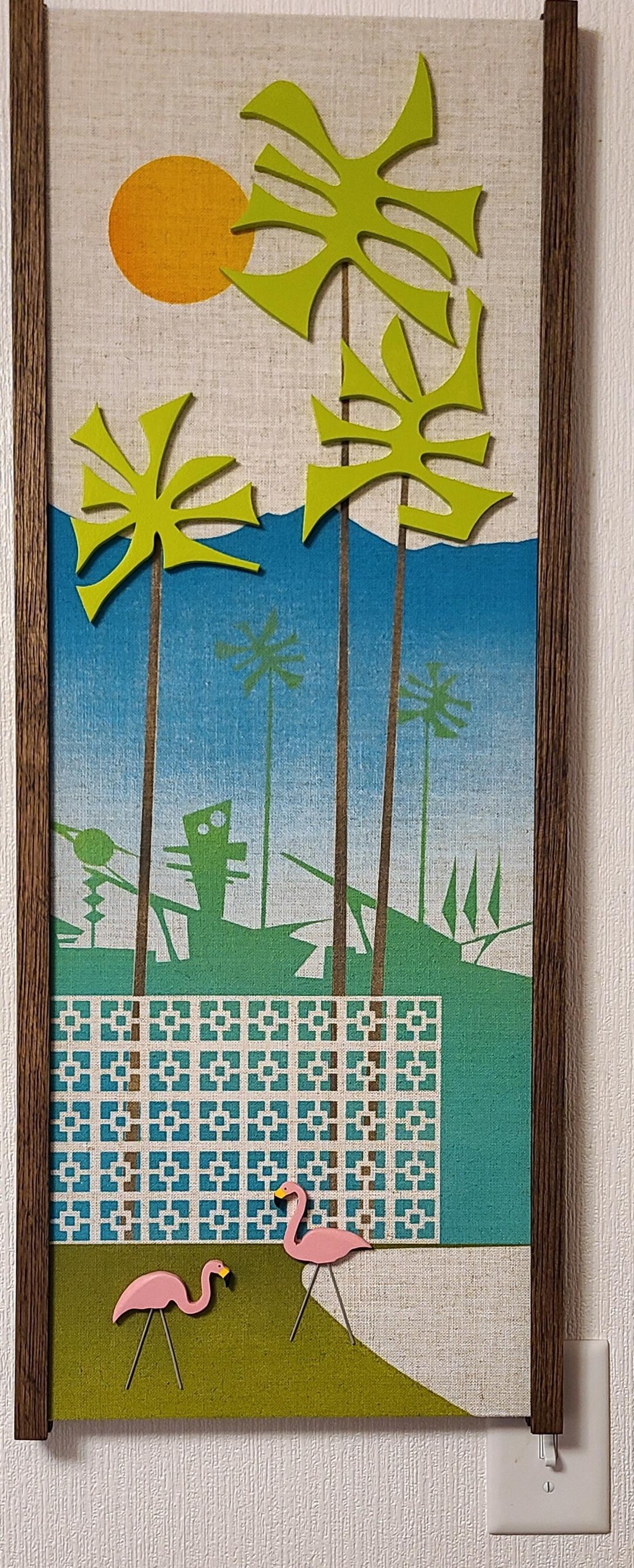 Googie Art, Palm Springs Flamingo Art, Palm Tree, Breeze Block, MCM ...