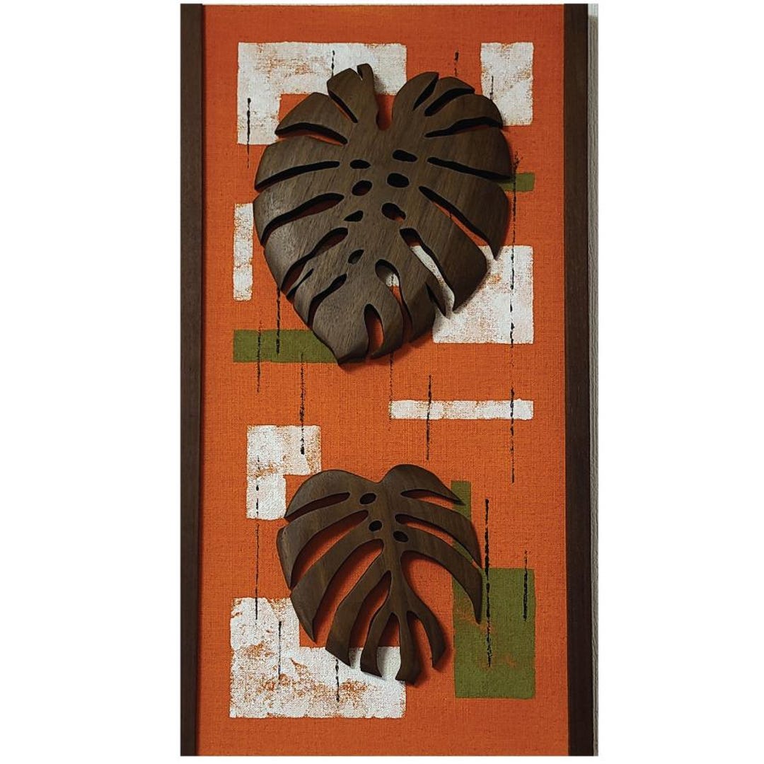 Mid-century Modern Wall Art Panel – Tiki & Witco Inspired With Carved ...