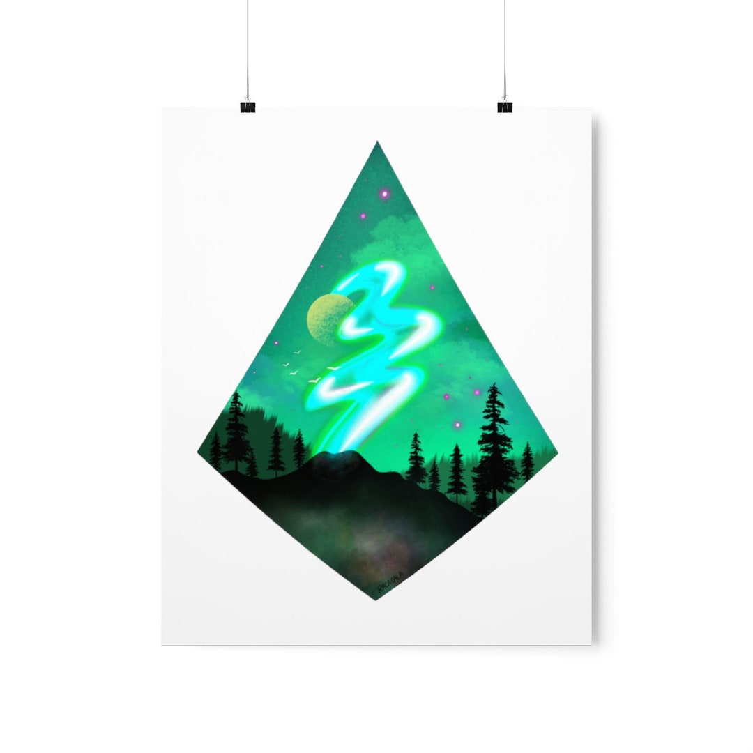 Art Print Posters Premium Matte Vertical Astral Portal Design Mountain ...