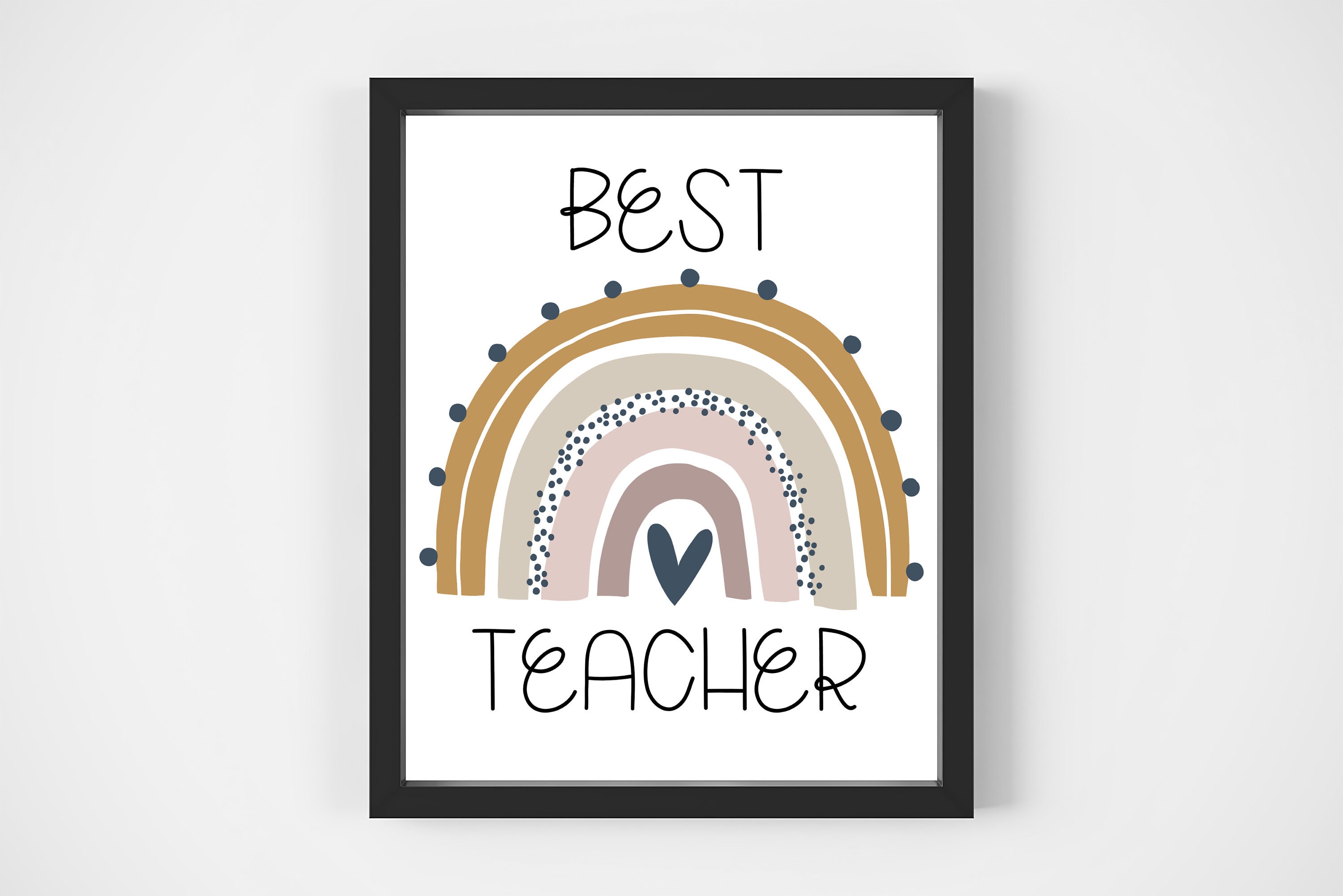 TEACHER CLASSROOM GIFT Boho Rainbow Print Color Variations | Etsy