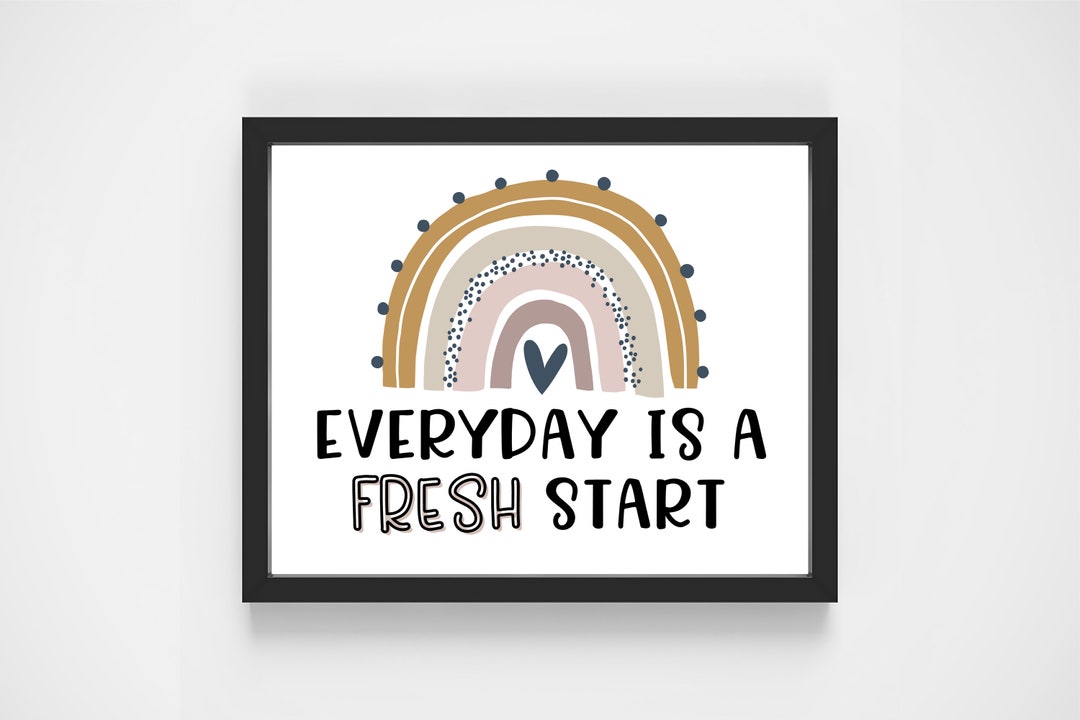 ELEMENTARY CLASSROOM POSTERS Fresh Start Art Gift for Friend Instant ...