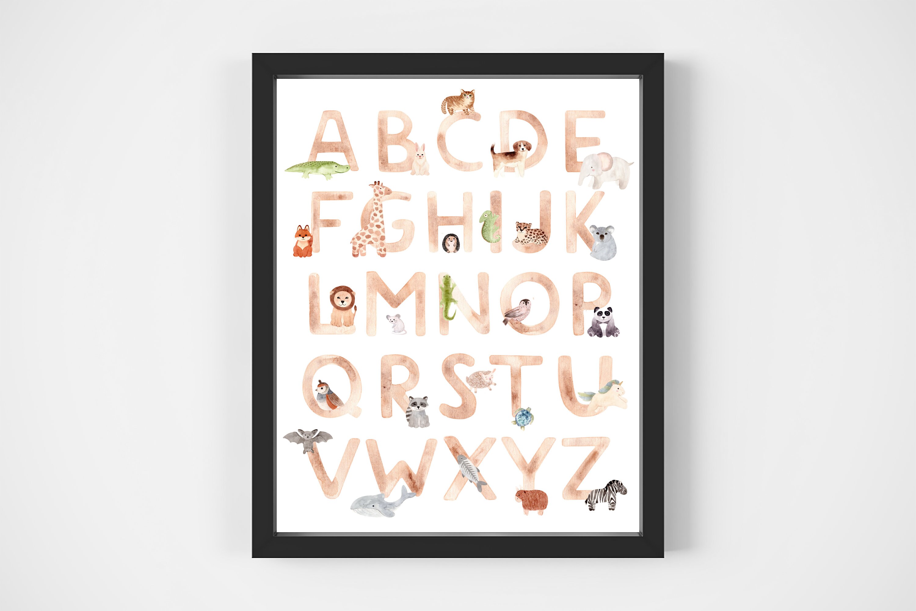 ANIMAL ALPHABET POSTER Kids Learning Poster Instant | Etsy
