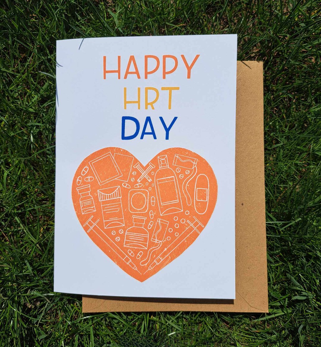 Happy HRT Day Trans Celebration Greeting Card - Etsy