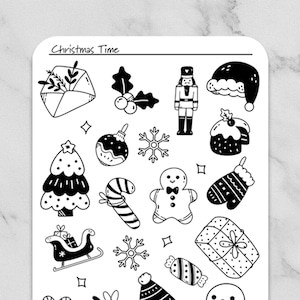 Foiled Christmas Sticker Sheet for Journaling and Crafts - Etsy