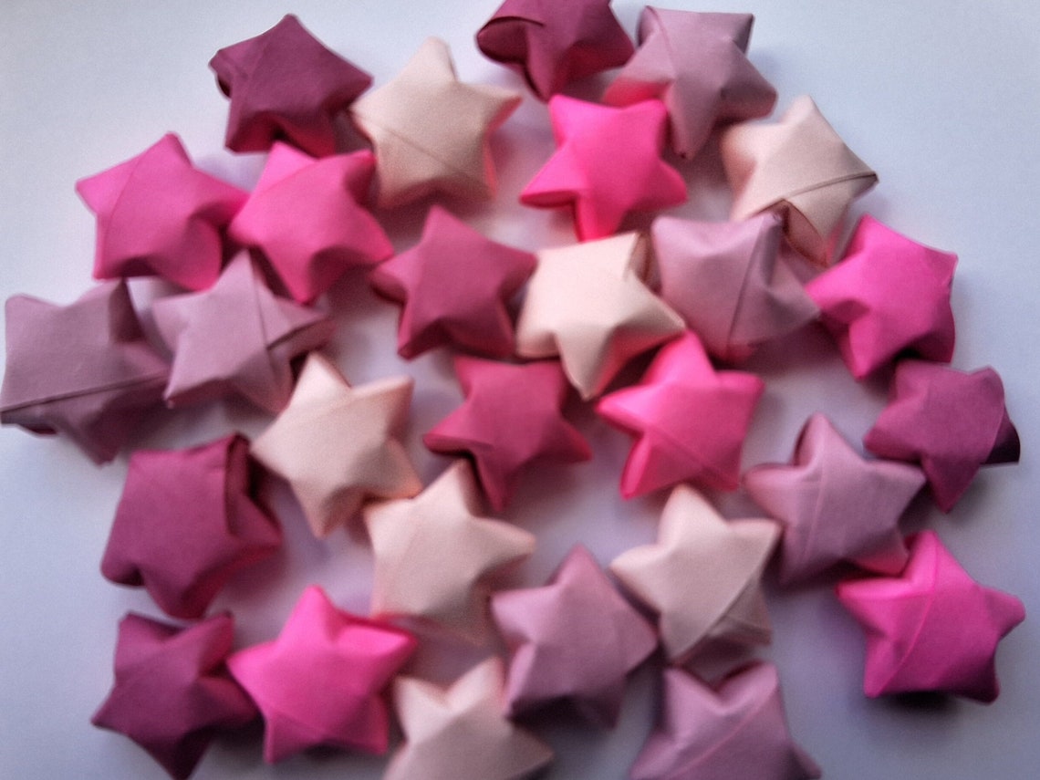 PINK - Paper Stars - Hand Folded Origami - Etsy