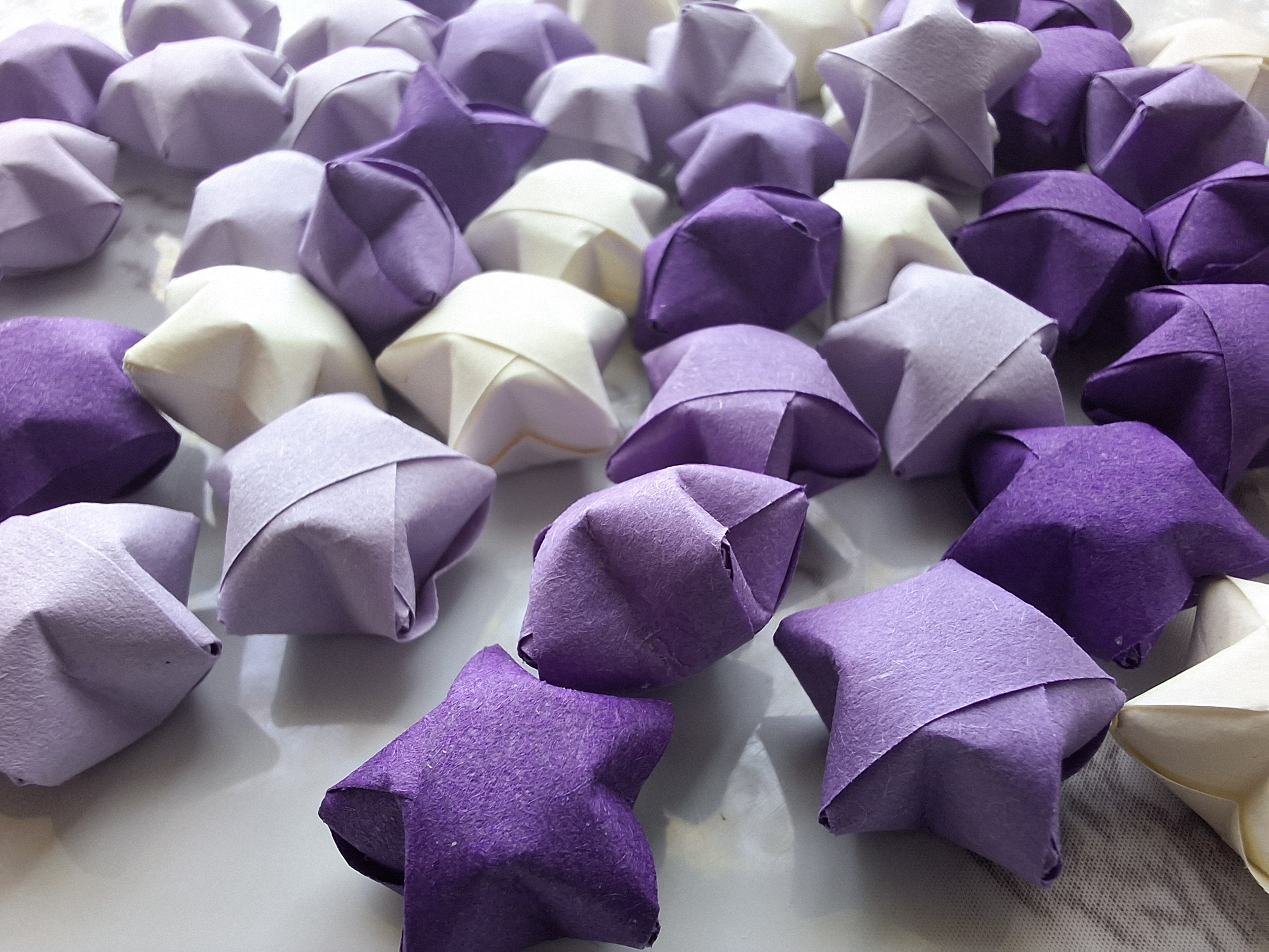 PURPLE Paper Stars Hand Folded Origami Decor Confetti - Etsy