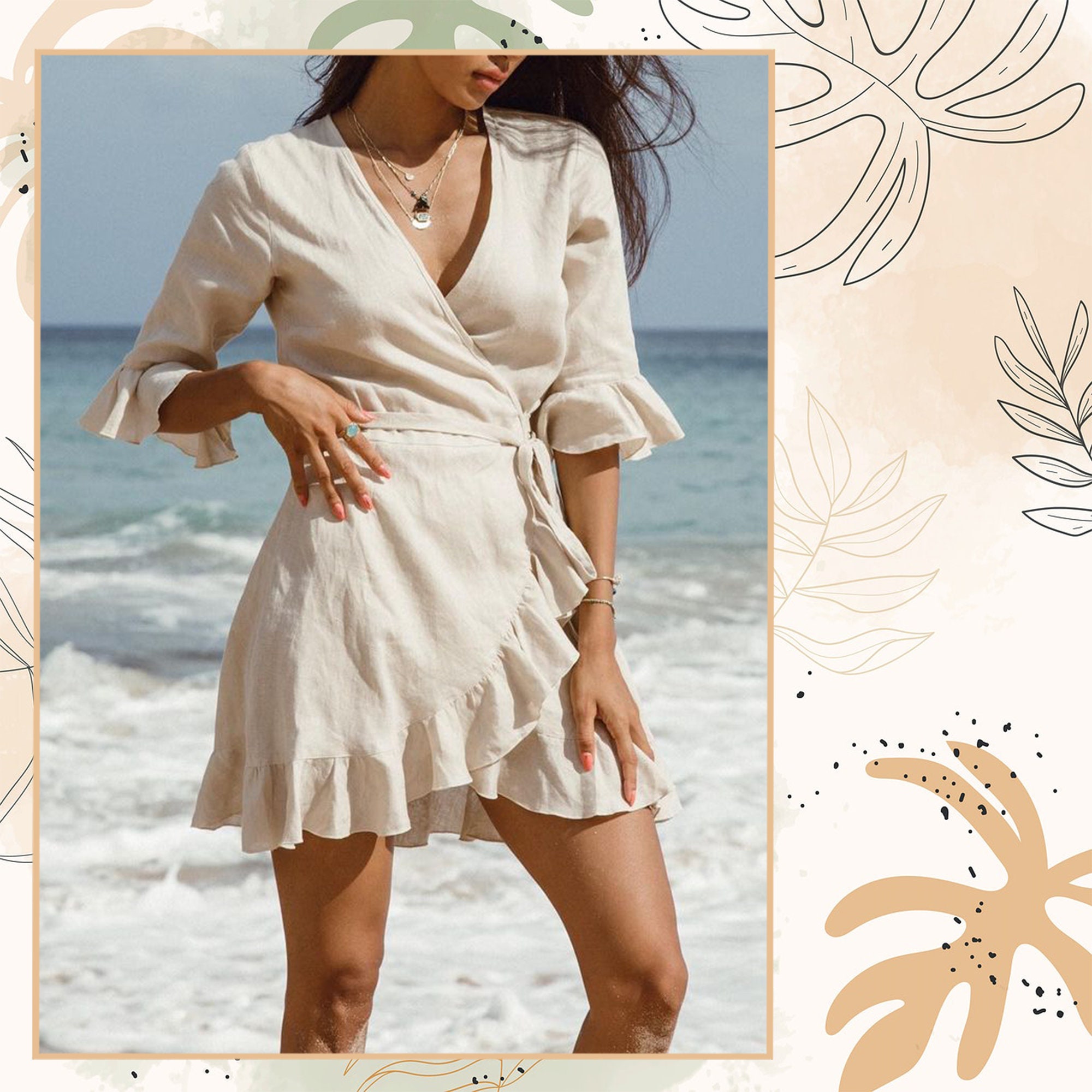 Vestido de lino de playa vestido de lino personalizado / | Etsy