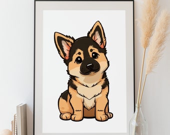 How To Draw A German Shepherd Puppy