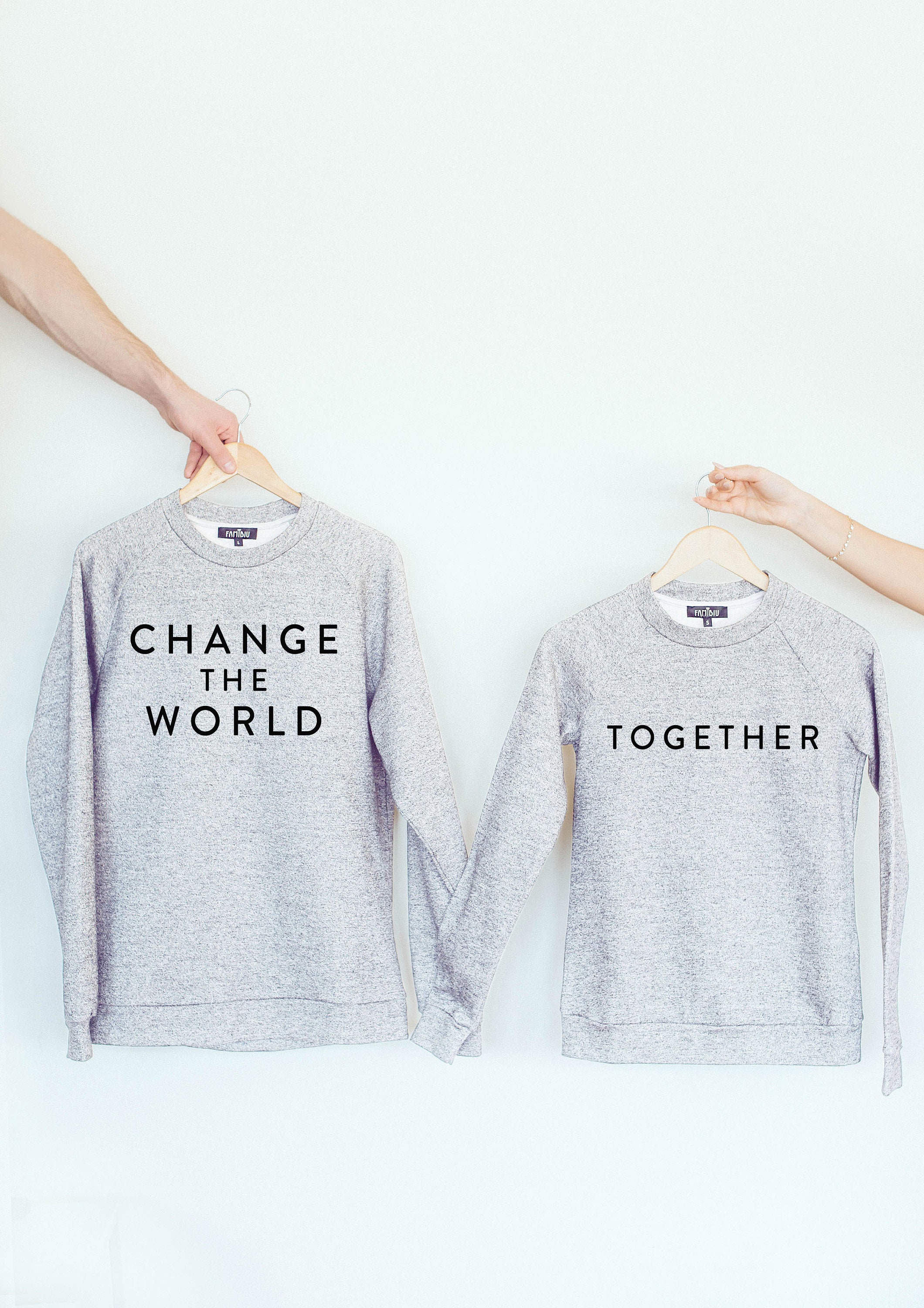 Gray Sweater/ Couples Clothing/ Pullover Sweatshirt/ Pärchen Jumpers ...