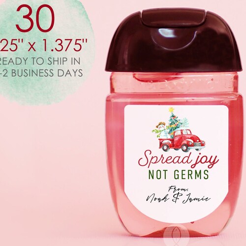Spread Joy Not Germs Labelssanitizer Labelschristmas Gift - Etsy