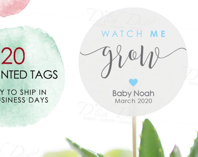 20 Custom Watch Me Grow Tagsprinted Watch Me Grow - Etsy