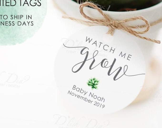 20 Custom Watch Me Grow Tagsprinted Watch Me Grow - Etsy