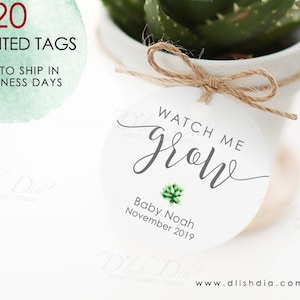 20 Custom Watch Me Grow Tags,printed Watch Me Grow Tags,watch Me Grow ...
