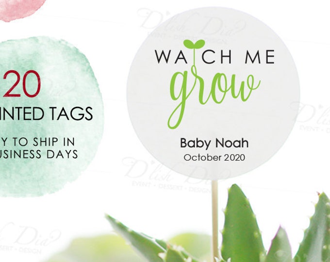 20 Custom Watch Me Grow Tagsprinted Watch Me Grow - Etsy