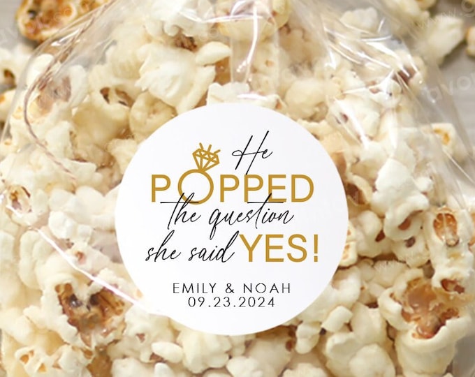He Popped the Question, She Said Yes! / Engagement Party Kettle Corn ...