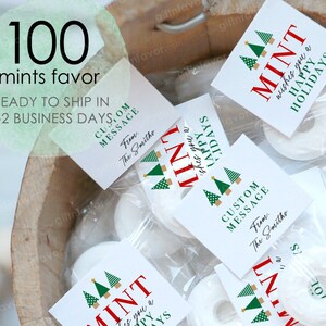 100pcs Christmas Party Favor,christmas Mints,custom Christmas Mints ...