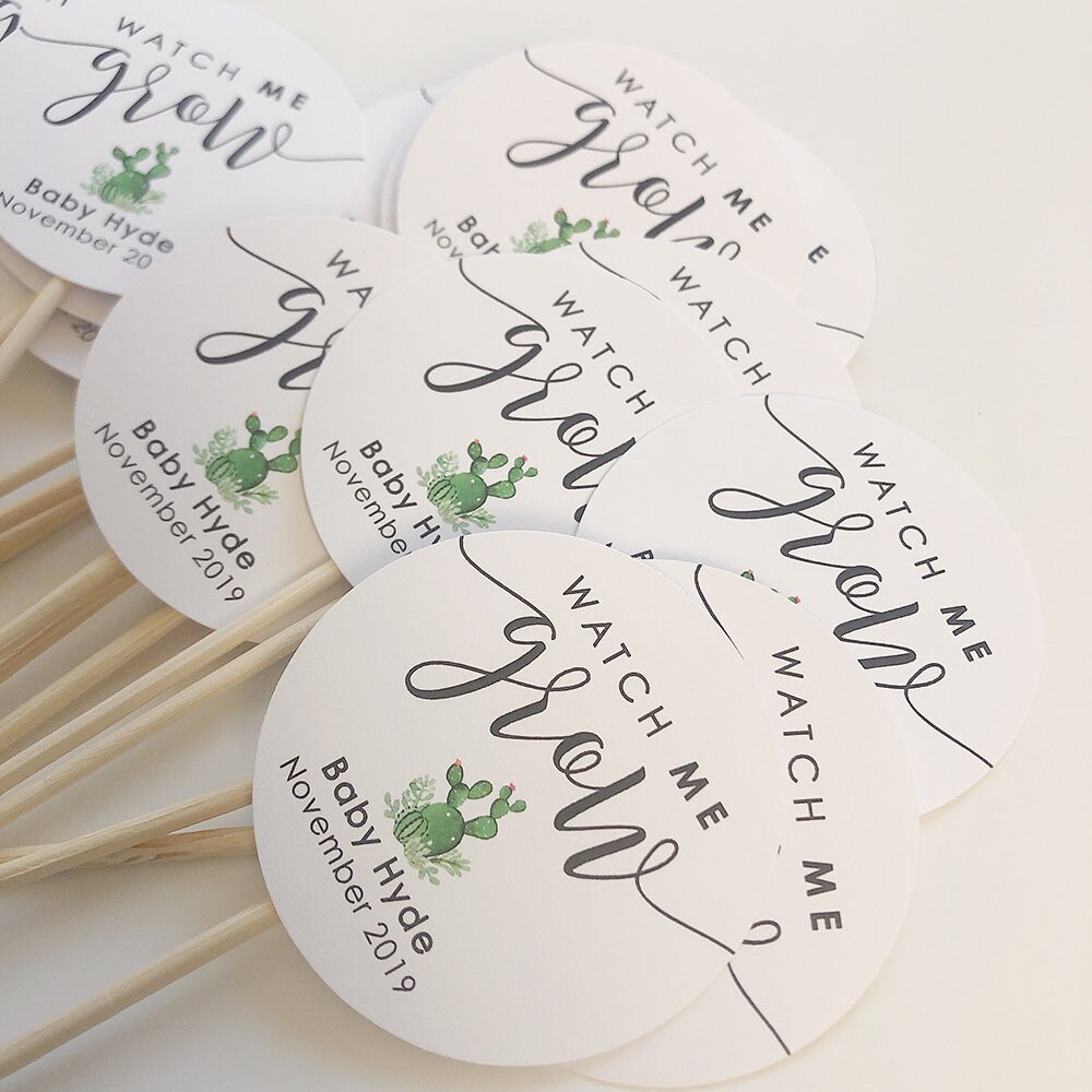 20 Custom Watch Me Grow Tags,printed Watch Me Grow Tags,watch Me Grow ...
