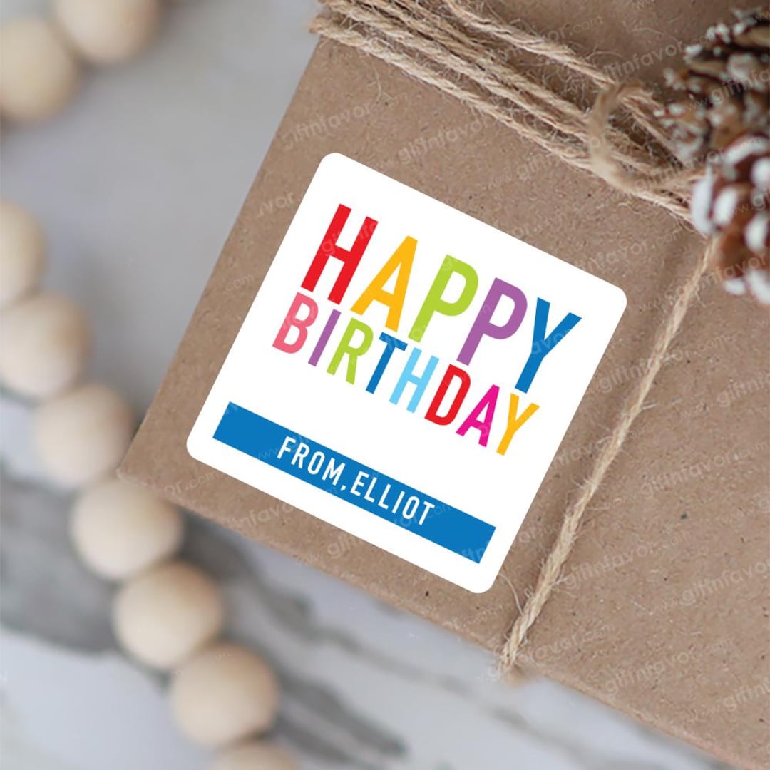 Happy Birthday Stickers,birthday Tags,personalized Birthday Stickers ...