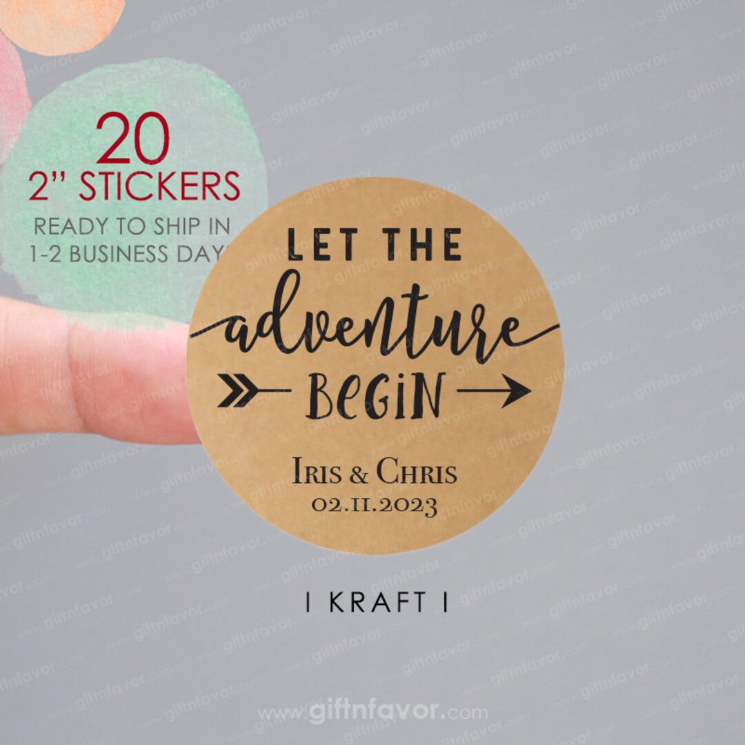 Let the Adventure Begin Stickers,baby Shower Favor Stickers,custom ...