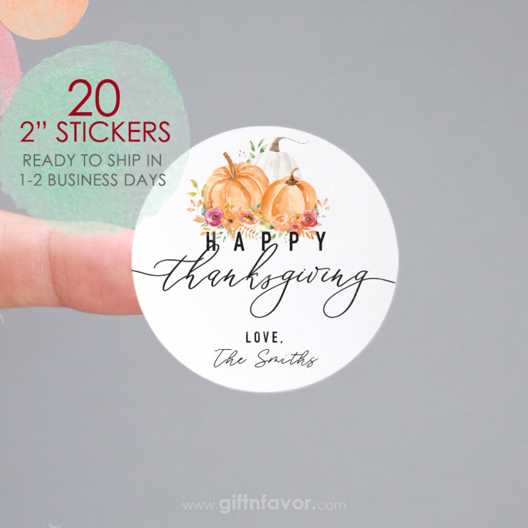 Happy Thanksgiving Gift Tags, Personalized Thanksgiving Day Gift Tags ...