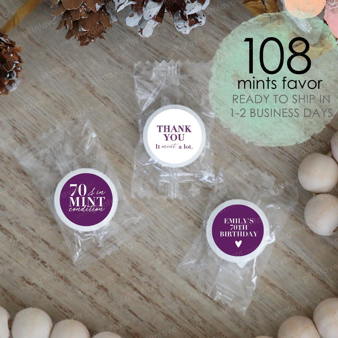 108pcs Birthday Labels,60 and in Mint Condition,diy Birthday Mint ...