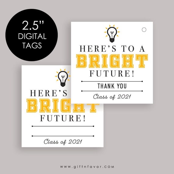 Here's to a Bright Future TagsPrintable Graduation | Etsy