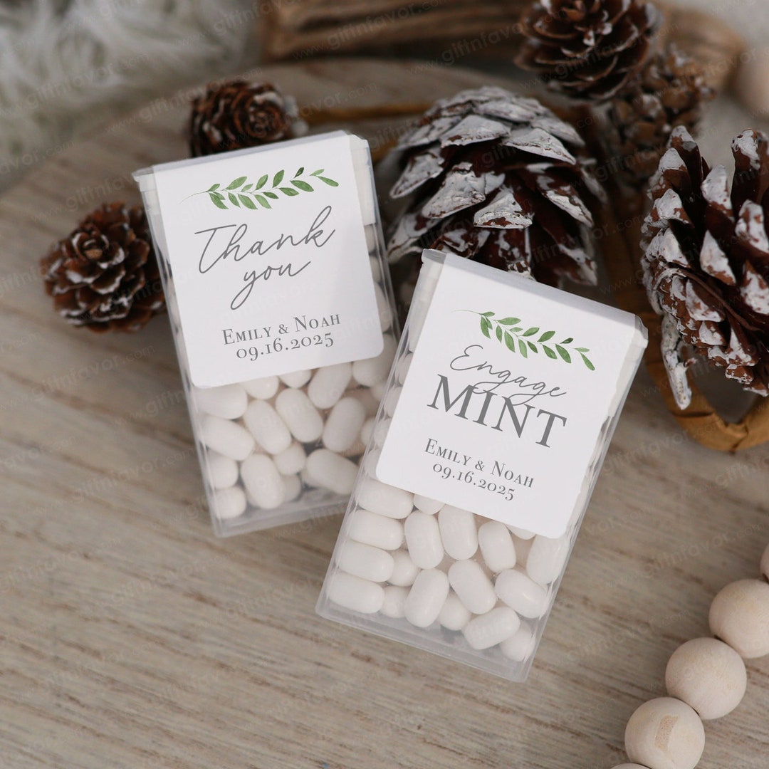 PRINTED 12 Greener Engagemint Labels,personalized Tic Tac Labels,bridal ...