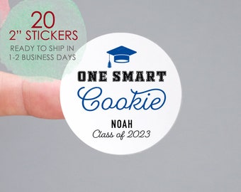 One Smart Cookie Favor Sticker, Minimalist Sticker, Graduation Favor ...