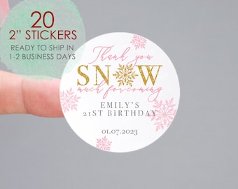 Thank You Snow Much for Coming Wedding Stickers, Customized Snow ...