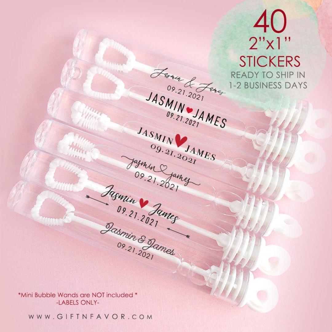 40 Personalized Wedding Bubble Labels [LABELS ONLY, Tubes Are NOT ...