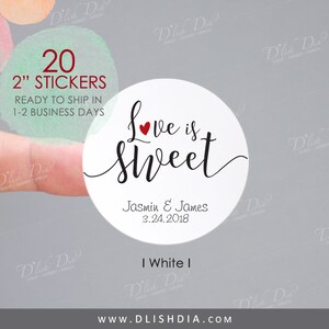 Love is Sweet Stickers,wedding Favor Stickers,wedding Candy Bar ...