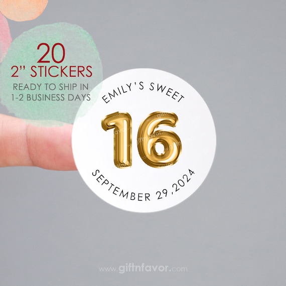 Sweet 16 Stickersrose Gold Number Balloon Stickersbirthday - Etsy