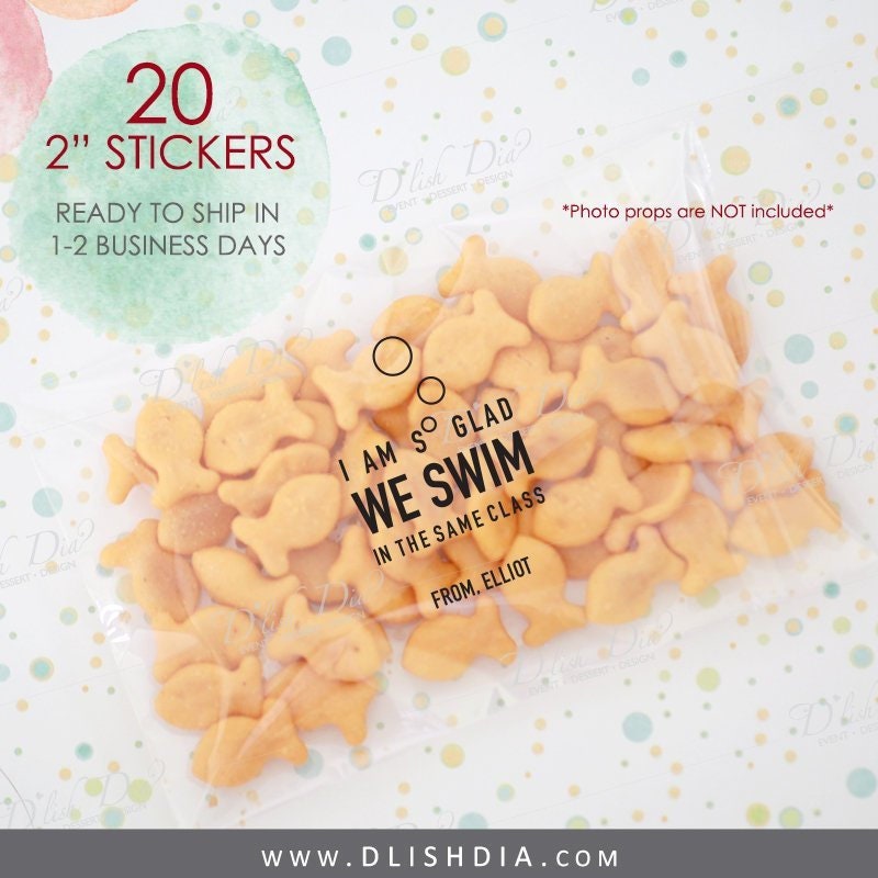 I Am so Glad We Swim in the Same Class Stickers,kids Valentines for ...