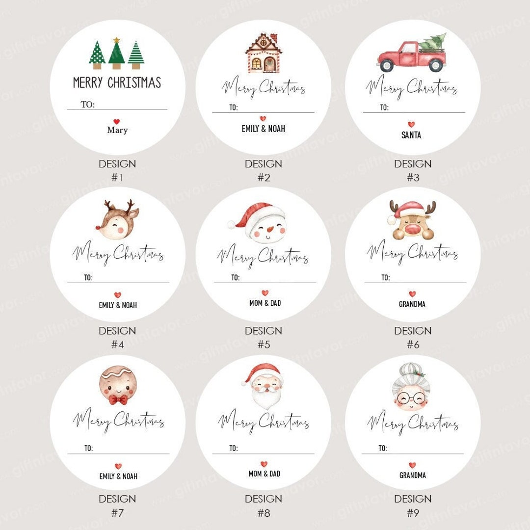 Christmas Gift Stickers,personalized Christmas Stickers,merry Christmas ...