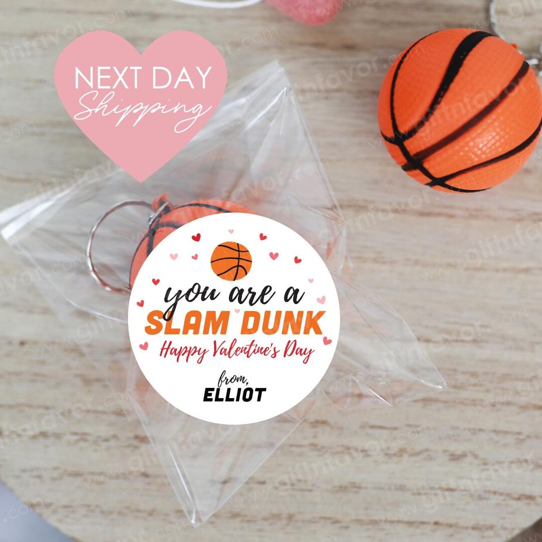 You Are a Slam Dunk Friend Label,basketball Valentine Labels,,kids ...