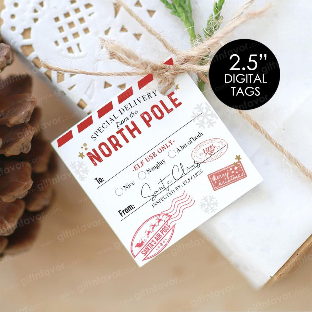 Printable North Pole Special Delivery Tags,printable Christmas Gift ...