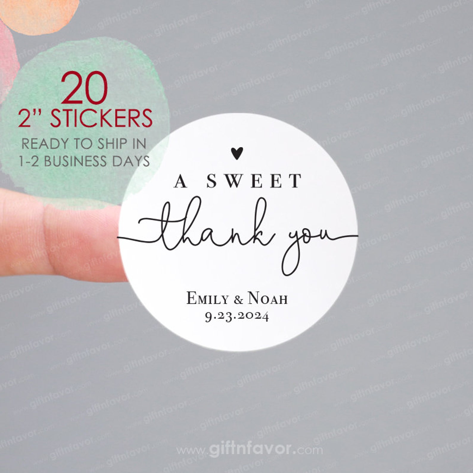 A Sweet Thank You Stickerswedding Favor Stickerscustom - Etsy