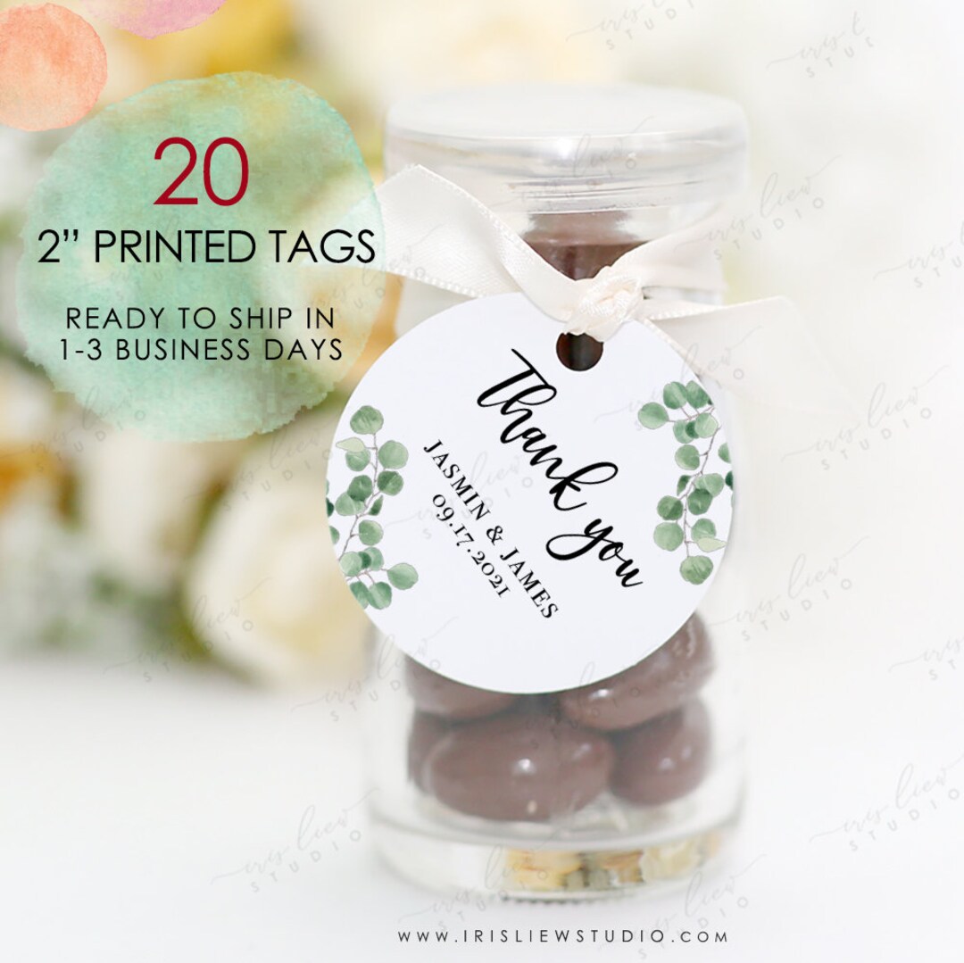 20 Wedding Thank You Tags,greenery Wedding Favor Tags,wedding ...