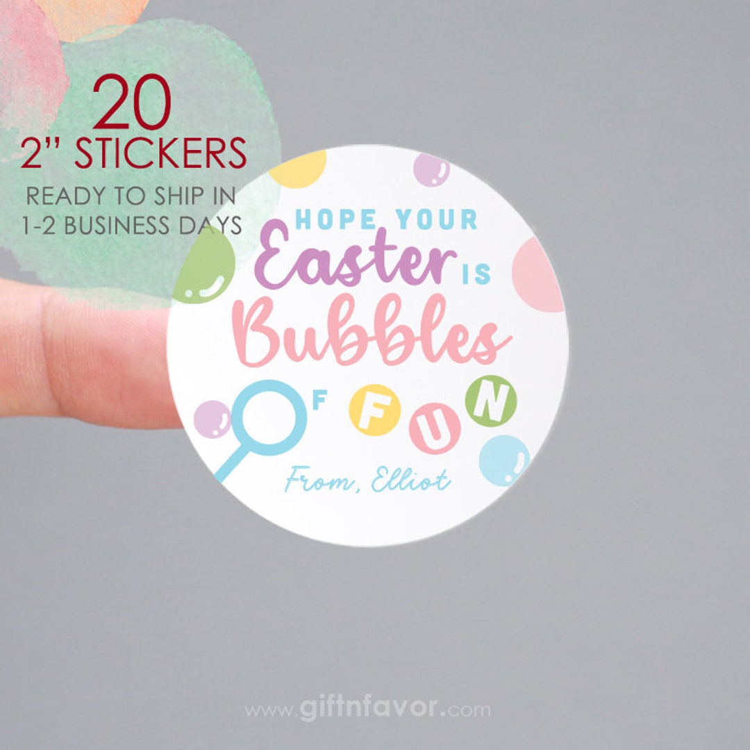Hope Your Easter is Bubbles of Fun Stickers,easter Favor Labels,custom ...
