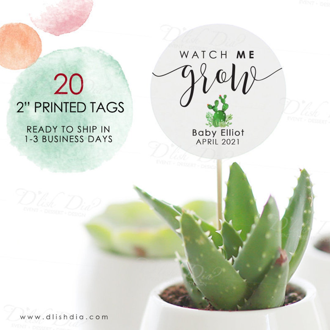 20 Custom Watch Me Grow Tags,printed Watch Me Grow Tags,watch Me Grow ...