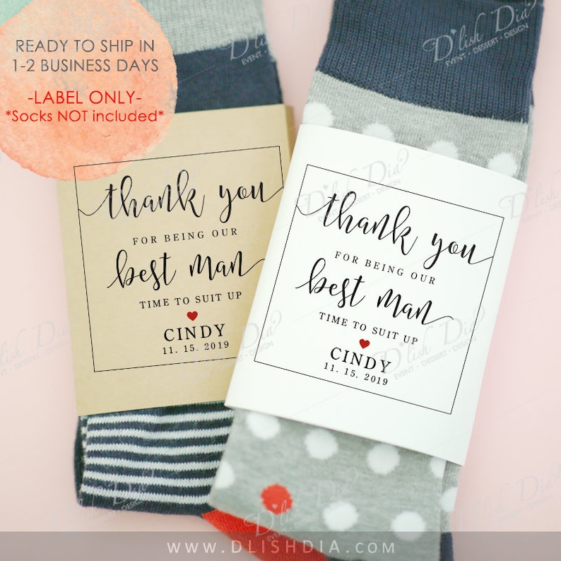 Thank You for Being Our Best Man Socks Label Socks Label for - Etsy