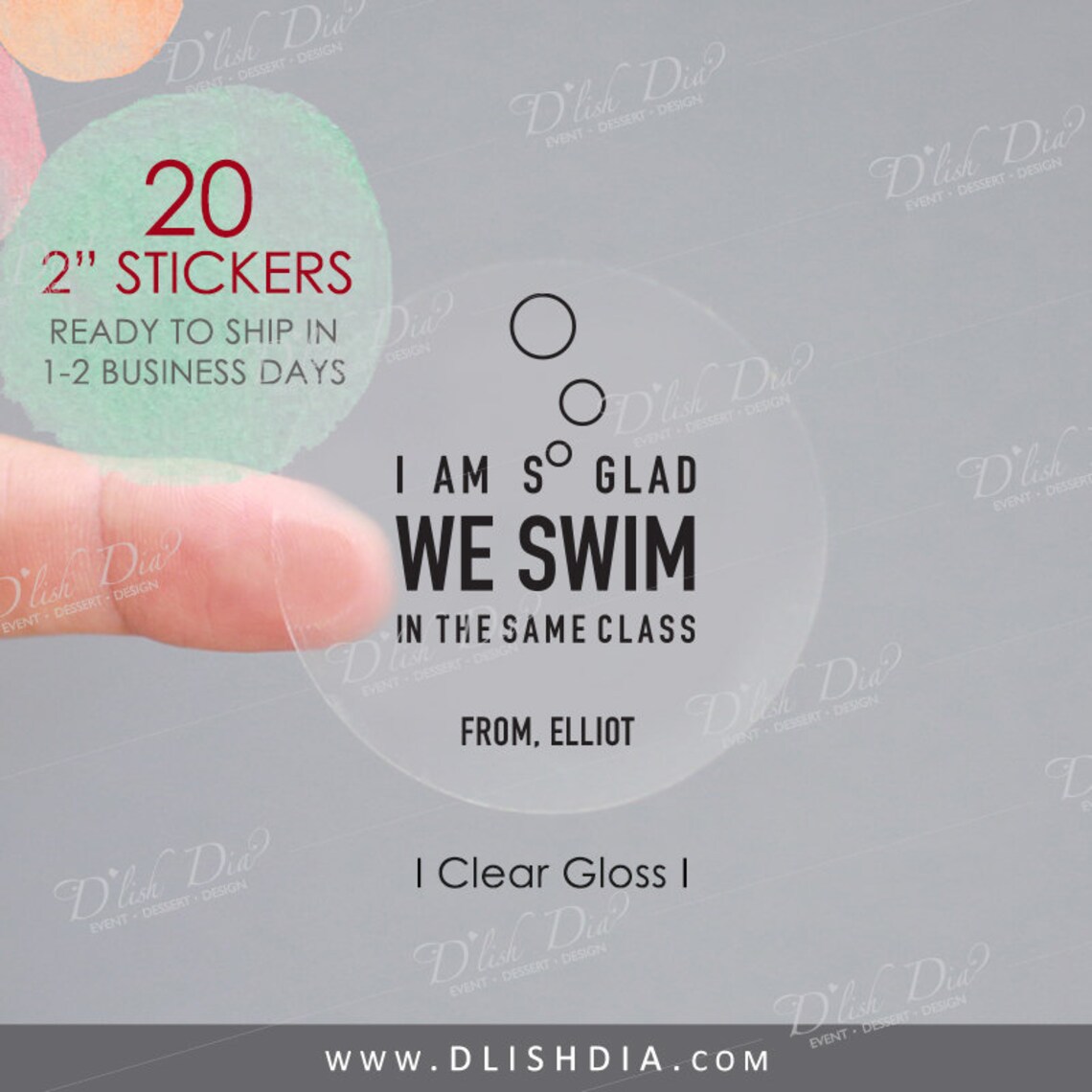 I Am so Glad We Swim in the Same Class Stickers,kids Valentines for ...